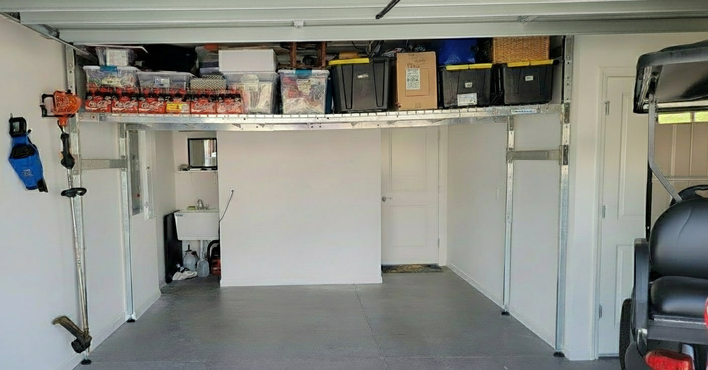 Overhead Garage Storage Without Drilling the Ceiling | 1-1.5 Car ...